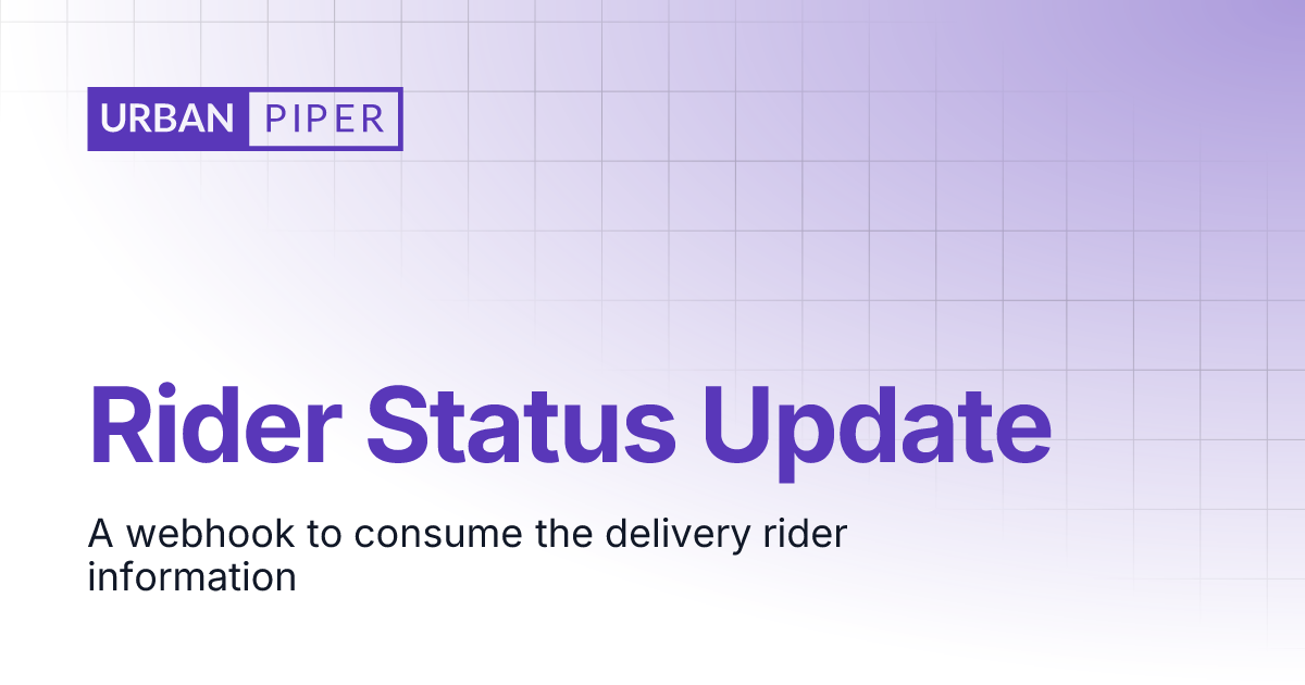 Rider Status Update | API Documentation | POS System